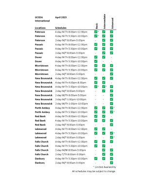 IEP Schedules Available 2023-Q2 | UCEDA International